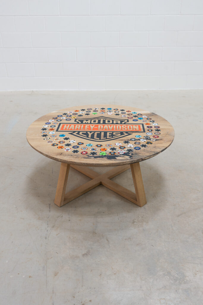 Harley-Davidson Poker Chip Table - Steel and Timber Custom Designs